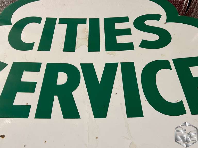 CITIES SERVICE DOUBLE-SIDED PORCELAIN CLOVER-SHAPED SIGN - Trucks ...