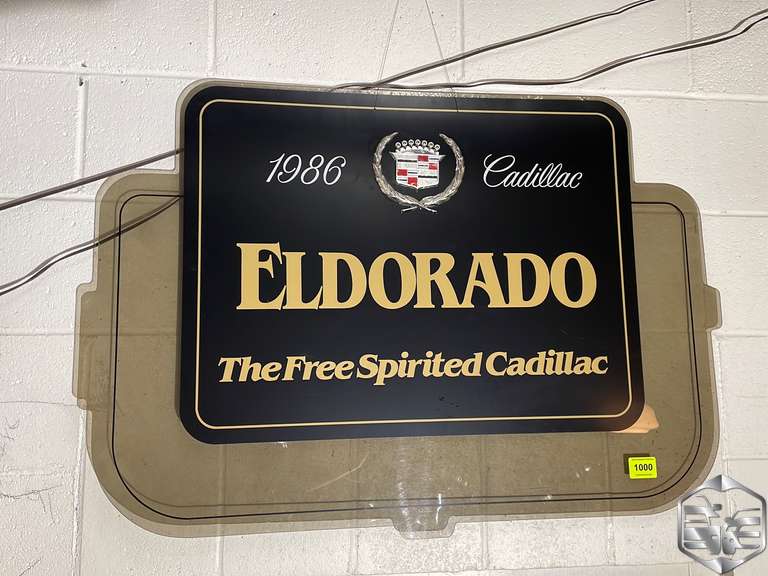 CADILLAC ELDORADO SINGLE SIDED PLASTIC SIGN - Trucks & Auto Auctions