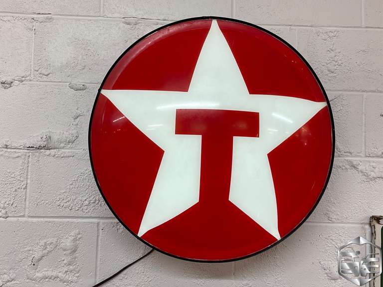 (TEXACO) NEW STAR LOGO PLASTIC LIGHTED SIGN - Trucks & Auto Auctions