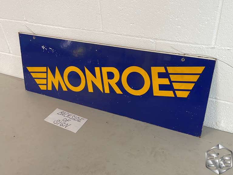 MONROE DOUBLE-SIDED MASONITE SIGN - Trucks & Auto Auctions