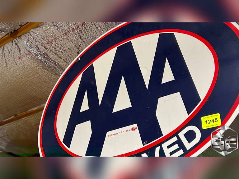 AAA APPROVED DOUBLE-SIDED PORCELAIN OVAL SIGN - Trucks & Auto Auctions