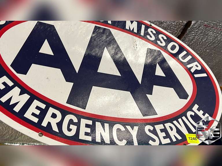 AAA MISSOURI DOUBLE-SIDED PORCELAIN OVAL SIGN - Trucks & Auto Auctions