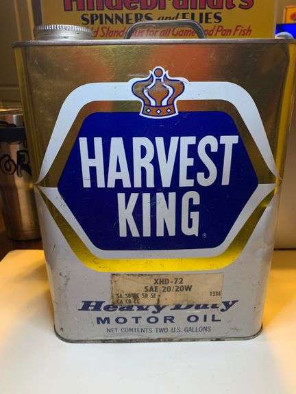 2 Gallon Harvest King motor oil can - McNatt Real Estate