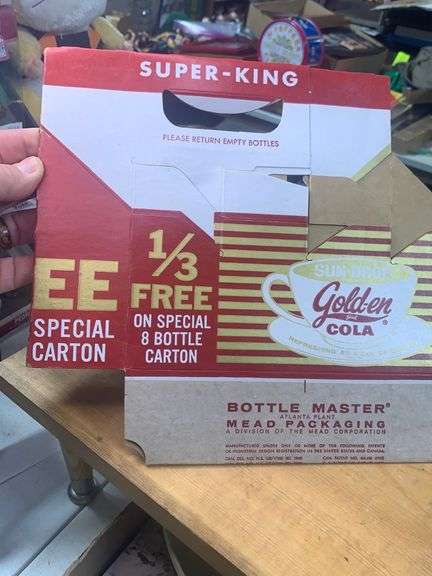 Vintage new old stock Golden Cola Sundrop drink carrier - McNatt Real ...