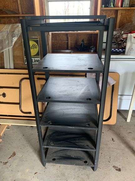 Heavy duty Stereo equipment shelf and 2 speaker stands - McNatt Real Estate