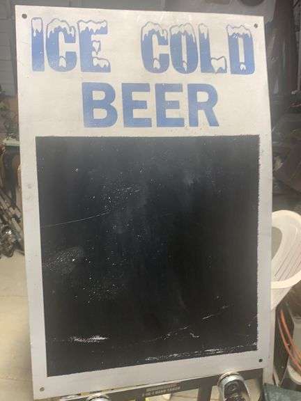 Nice old heavy Ice cold beer menu board - McNatt Real Estate