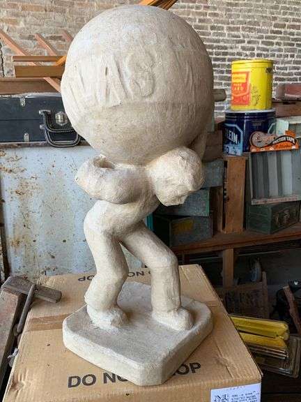 Paper mache ATLAS ADVERTISING -super piece - McNatt Real Estate