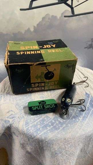 Heddon River runt -Taico reel box -split shot tin - McNatt Real Estate