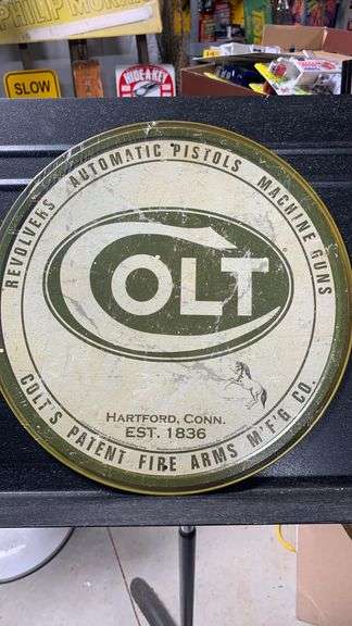 Made in USA Metal COLT Firearm sign - McNatt Real Estate