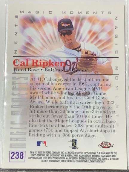 1991 MVP Cal Ripken Magic moments card - McNatt Real Estate
