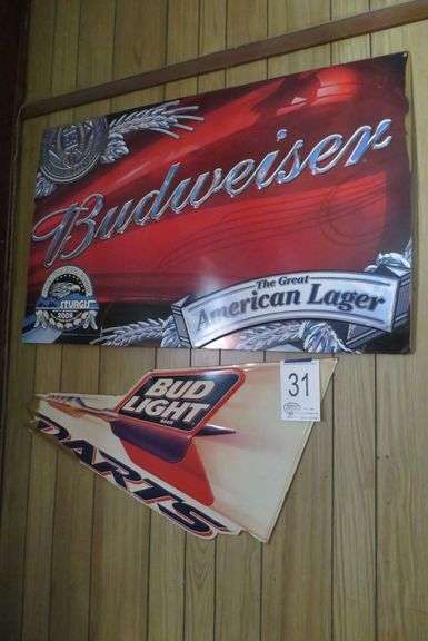 BUDWEISER AND BUD LIGHT METAL SIGNS - McPherson Auction & Realty