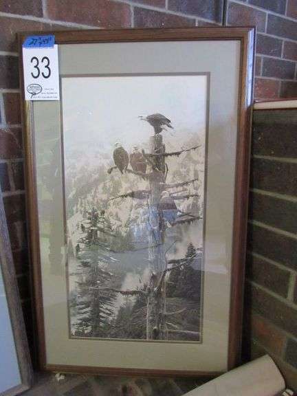 Rod Frederick Painting 1985 10 Bald Eagles 1229/1250 27"X43 ...