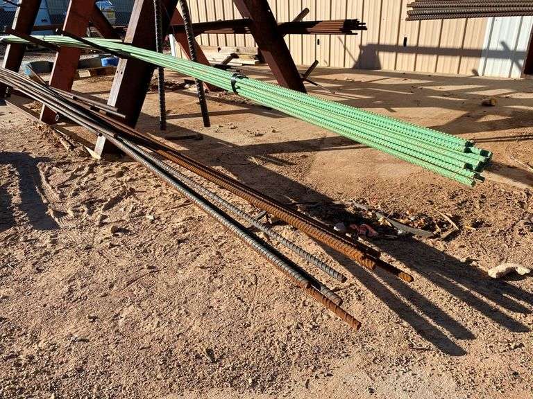 19 PIECES OF ASSORTED REBAR AND HEAVY REBAR / STEEL RACK - McPherson ...