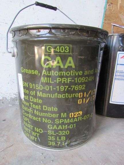 5 GAL. CAN OF MILITARY GRADE OIL - McPherson Auction & Realty