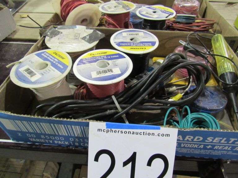3 BOXES OF 12 VOLT WIRING AND ASSORTED WIRE - McPherson Auction & Realty