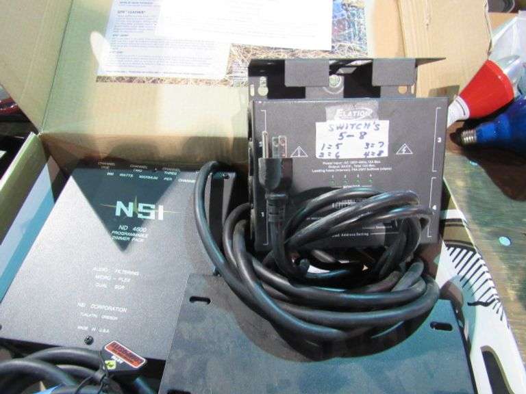 1 DP- 415 4 CHANNEL DMX DIMMER/SWITCH PACK, 2 NSI ND4600 PROGRAMMABLE ...