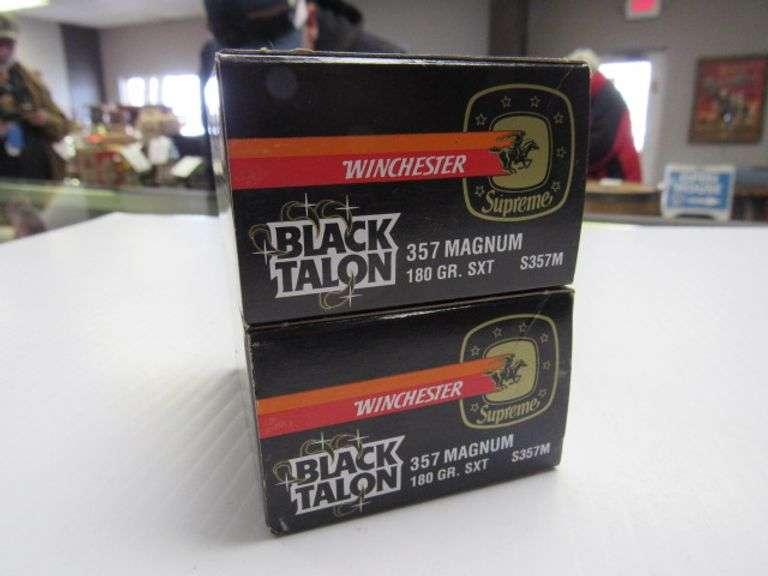BOX WITH 20 NEW ROUNDS OF WINCHESTER BLACK TALON .357 MAGNUM AMMUNITION ...