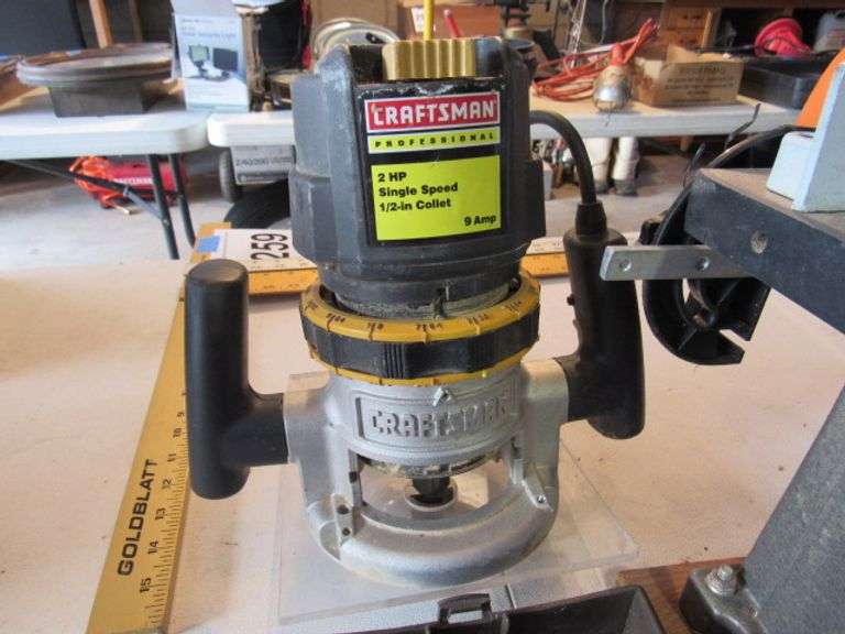 CRAFTSMAN ROUTER WITH BOX OF ROUTER BITS, BENCH TOP SHAPER/ ROUTER ...