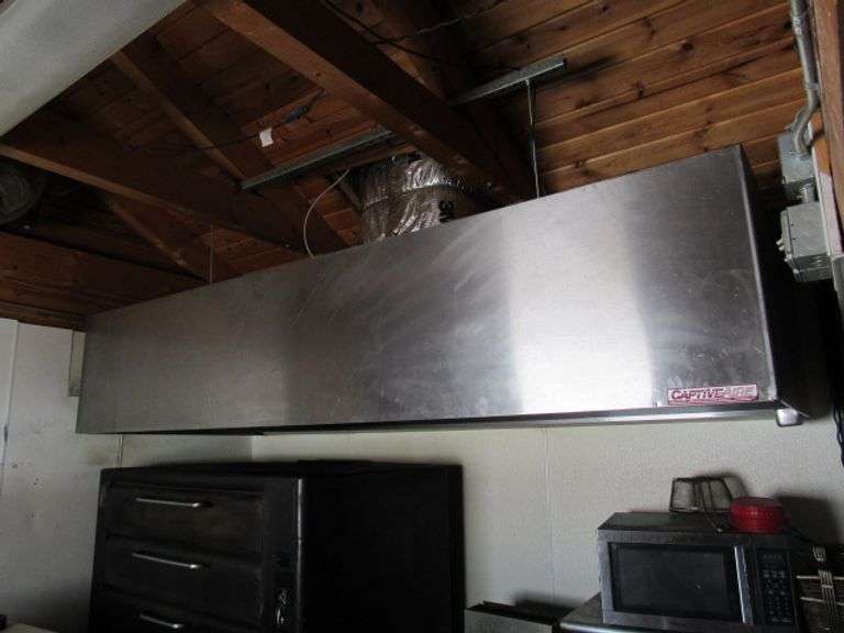 CAPTIVE AIRE COMMERCIAL KITCHEN HOOD WITH EXTERIOR EXHAUST FAN AND ...