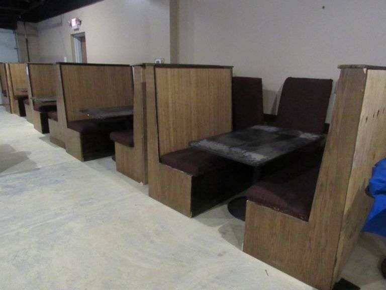5 BOOTH SECTION GROUPS INCLUDES 6- 30"X48" TABLES AND 10 SINGLE BOOTH SIDES ALL LOOSE AND VERY ...