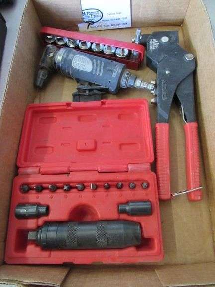MAC TOOLS IMPACT DRIVER SET & MAC AIR ANGLE GRINDER, MAC RIVOT TOOL ...
