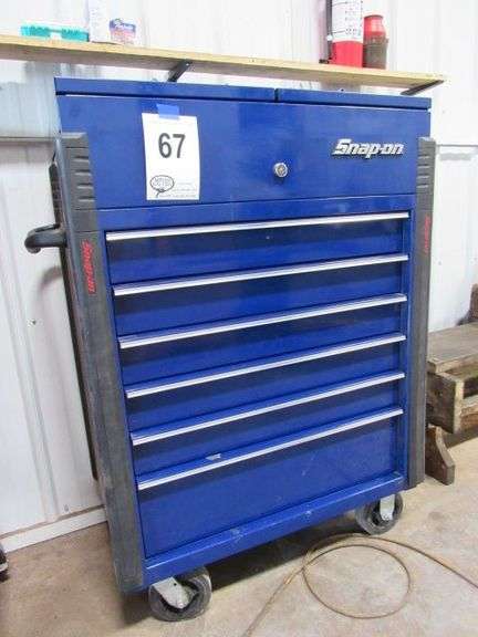 BLUE SNAP ON ROLLING TOOL SHOP CART 6 DRAWERS AND SLIDING TOP ...