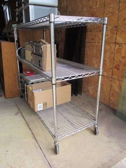METRO RACK SHELVING 48" WIDE X 40" TALL ON CASTERS - McPherson Auction ...