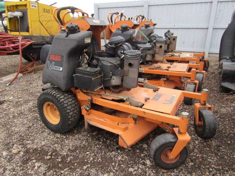 SCAG V-RIDE STAND ON ZERO TURN MOWER - KAWASAKI GAS ENGINE - 36" MOWER ...