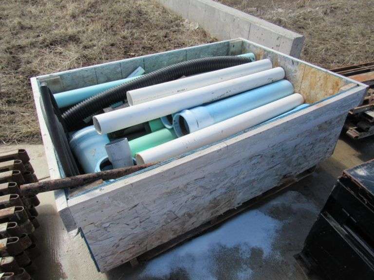 WOODEN CRATE WITH ASSORTED PVC, COPPER AND ETC. WATER PIPE - McPherson ...