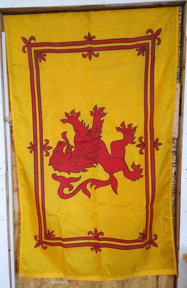 LOT 186--Scottish Royal Banner, Red Lion Rampant, nylon - McPherson ...