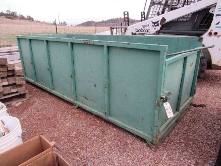 9'X41 1/2" STEEL JOB SITE WASTE BOX - McPherson Auction & Realty