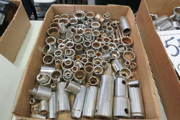 BOX OF ASSORTED SOCKETS - McPherson Auction & Realty