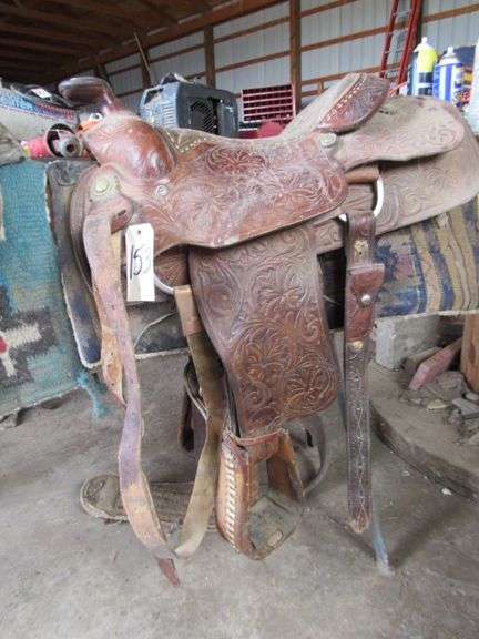 LONGHORN 16" RANCH ROPE SADDLE - "DON MCLAUGHLIN ROPER" MODEL - DOUBLE ...