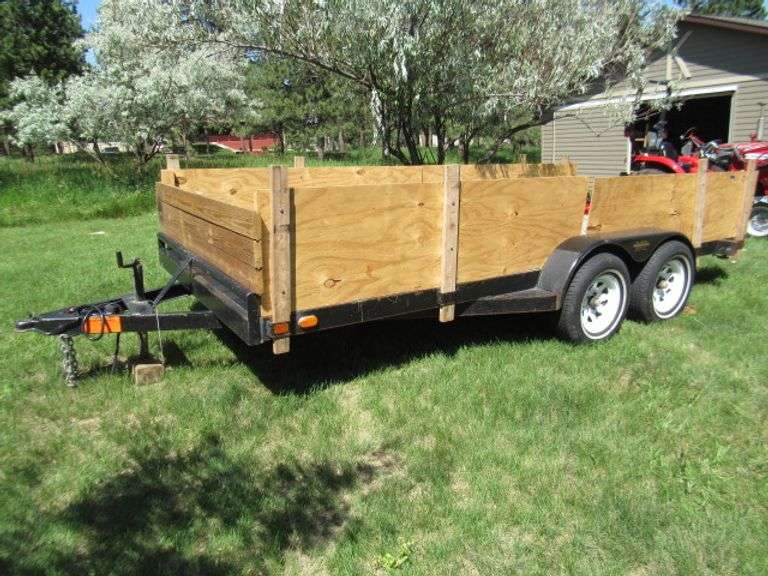 1998 DCT TRAILER 7'X16' WITH SIDE STAKE POCKETS 7K POUND AXLES 5 HOLE WHEELS, SPAIR TIRE AND ...