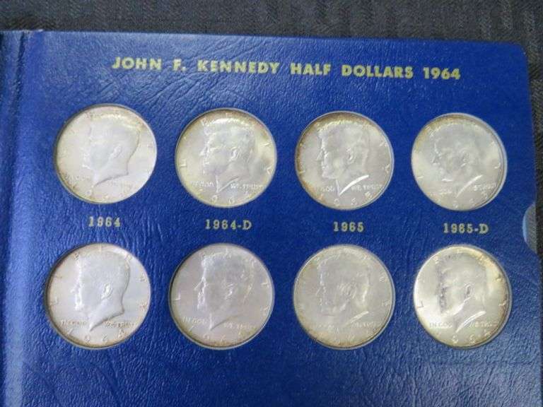 Kennedy Half Dollar Book 1 book – 32 coins 30 coins- 90% silver 2 coins ...