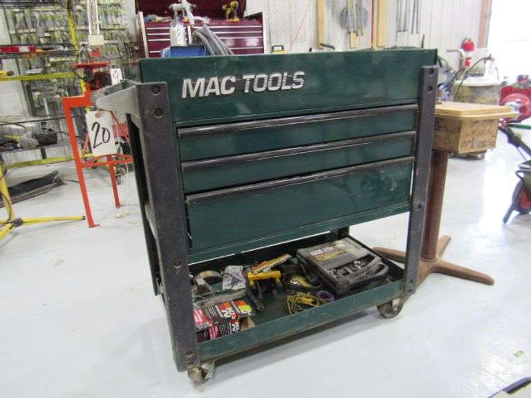 MAC TOOLS ROLLING TOOL CABINET WITH LOCKING SLIDE OPEN TOP - 3 DRAWERS ...