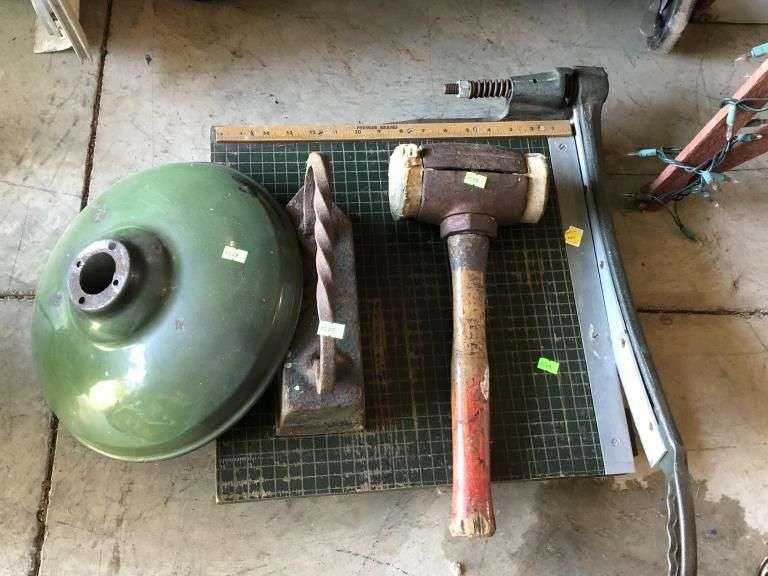 Enamel Light Shade, Cutter, Iron And Mallet - Metzger Property Services LLC