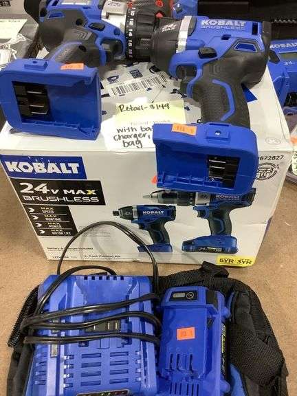Kobalt 24v Max Brushless 2 Tool Combo Kit, With battery, charger and bag - Metzger Property ...