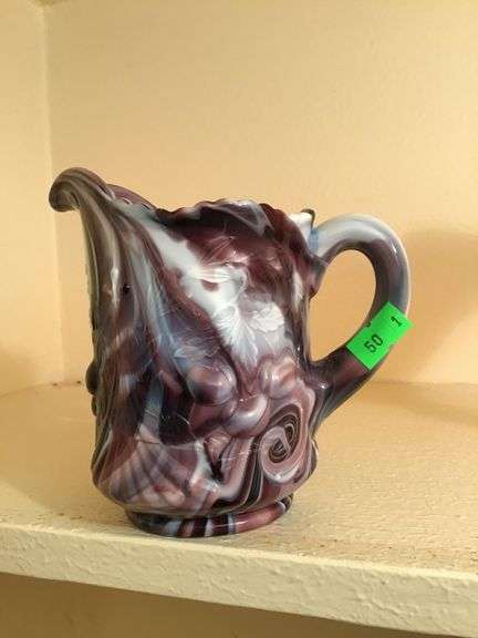 Purple Slag glass creamer - Metzger Property Services LLC