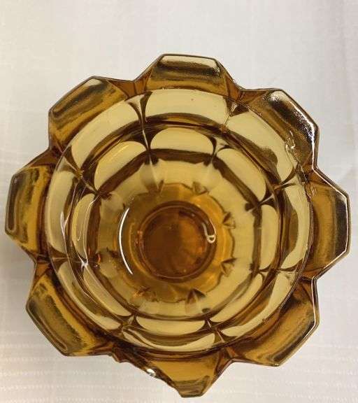 Fenton Amber Valencia Pattern (chipped On Inside Rim - One Point Broken ...