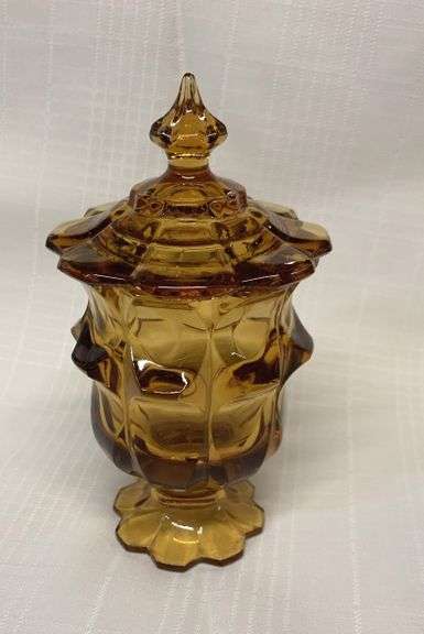 Fenton Amber Valencia Pattern (chipped On Inside Rim - One Point Broken ...