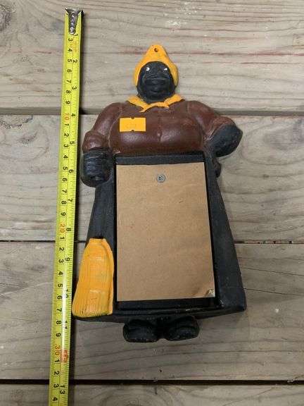 Vintage Cast Iron Mammy Aunt Jemima Memo Note holder - Metzger Property ...
