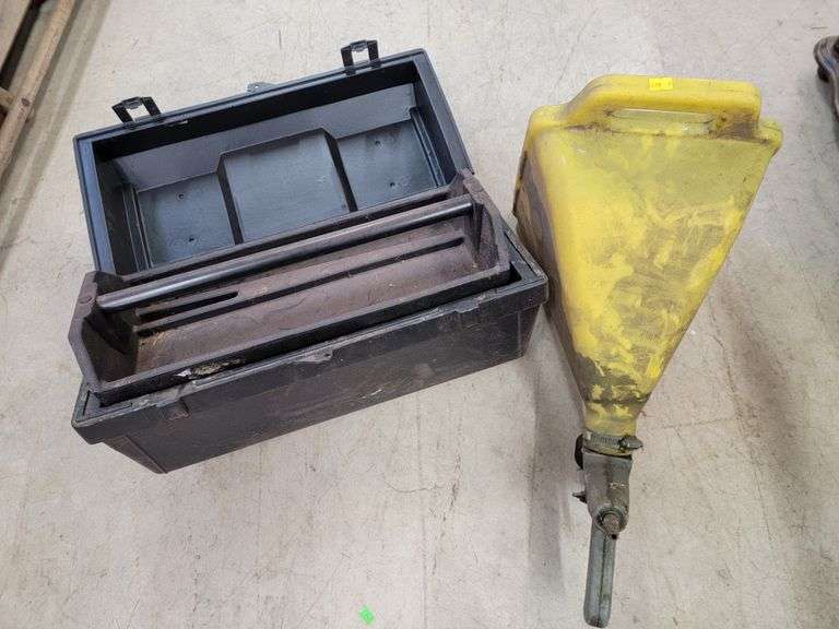 Gravity feed sprayer and plastic toolbox - Metzger Property Services LLC