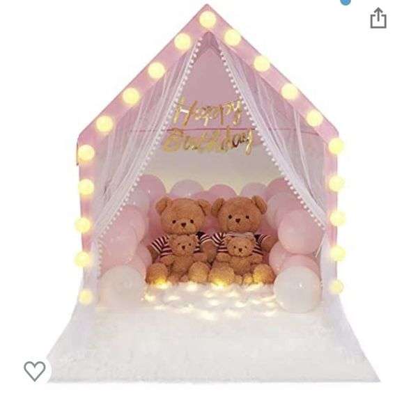 Princess Tent ,Birthday Party Decorations,Kids Play Tent with Lights ...