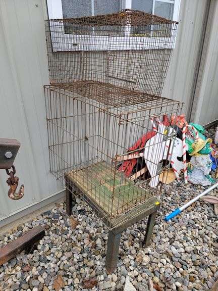 Two cages and Angle iron stand - Metzger Property Services LLC
