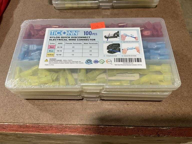 3 packs 100 pcs nylon quick disconnect electrical wire connector ...
