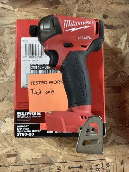 Milwaukee surge 1/4 inch hex hydraulic driver tool only - Metzger ...