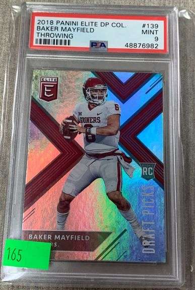 Graded 2018 Baker Mayfield Throwing Rookie Panini Elite DP Col. Card ...