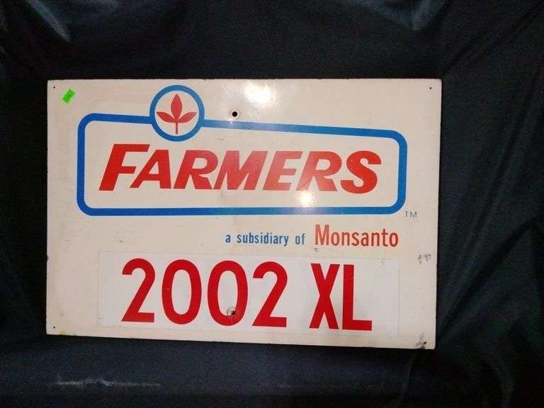 Farmers a subsidiary of Monsanto Masonite sign 24x16 - Metzger Property ...