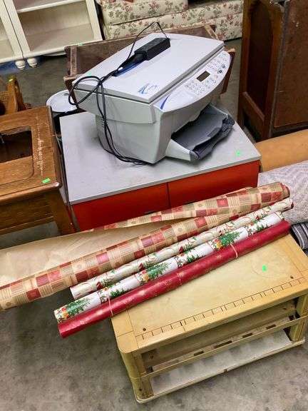 HP copier and stands, wrapping paper - Metzger Property Services LLC